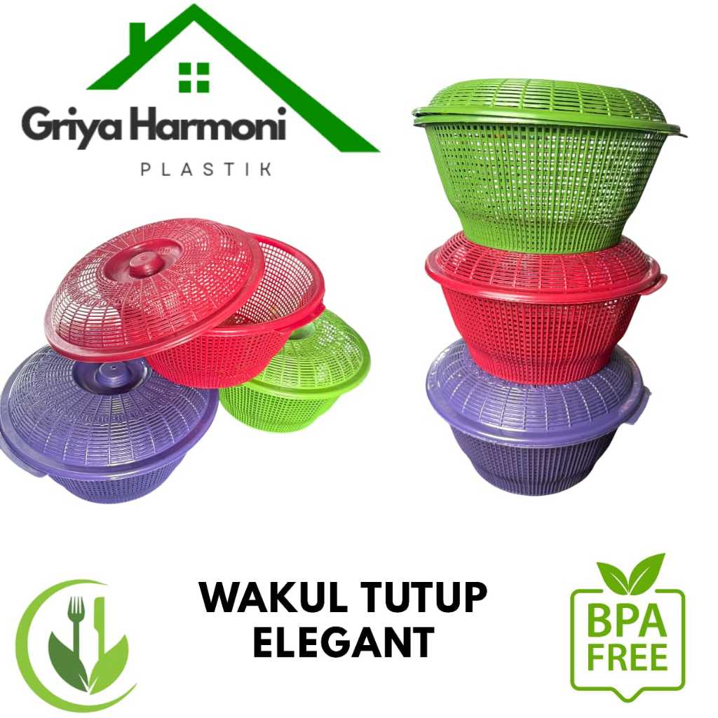 Jual (48 PCS) WAKUL TUTUP ELEGENT - WAKUL BERKATAN PLASTIK - BESEK NASI ...