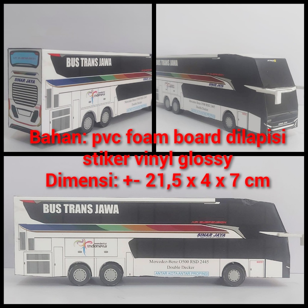 Jual Miniatur Bus Sinar Jaya SDD Tingkat Jetbus 5 - Papercraft ...