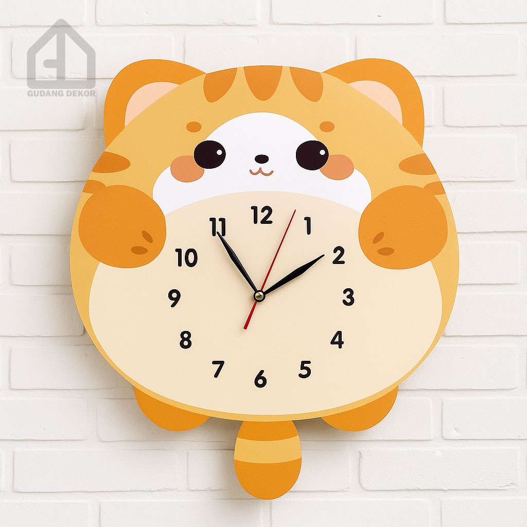 Jual Jam Dinding Kucing Lucu Dekorasi Ruang Tamu | Jam Dinding ...