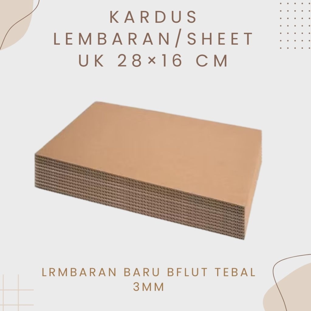 Jual KARDUS SHEET 16×28 cm Kardus Lembaran Polos / Kardus Karton ...