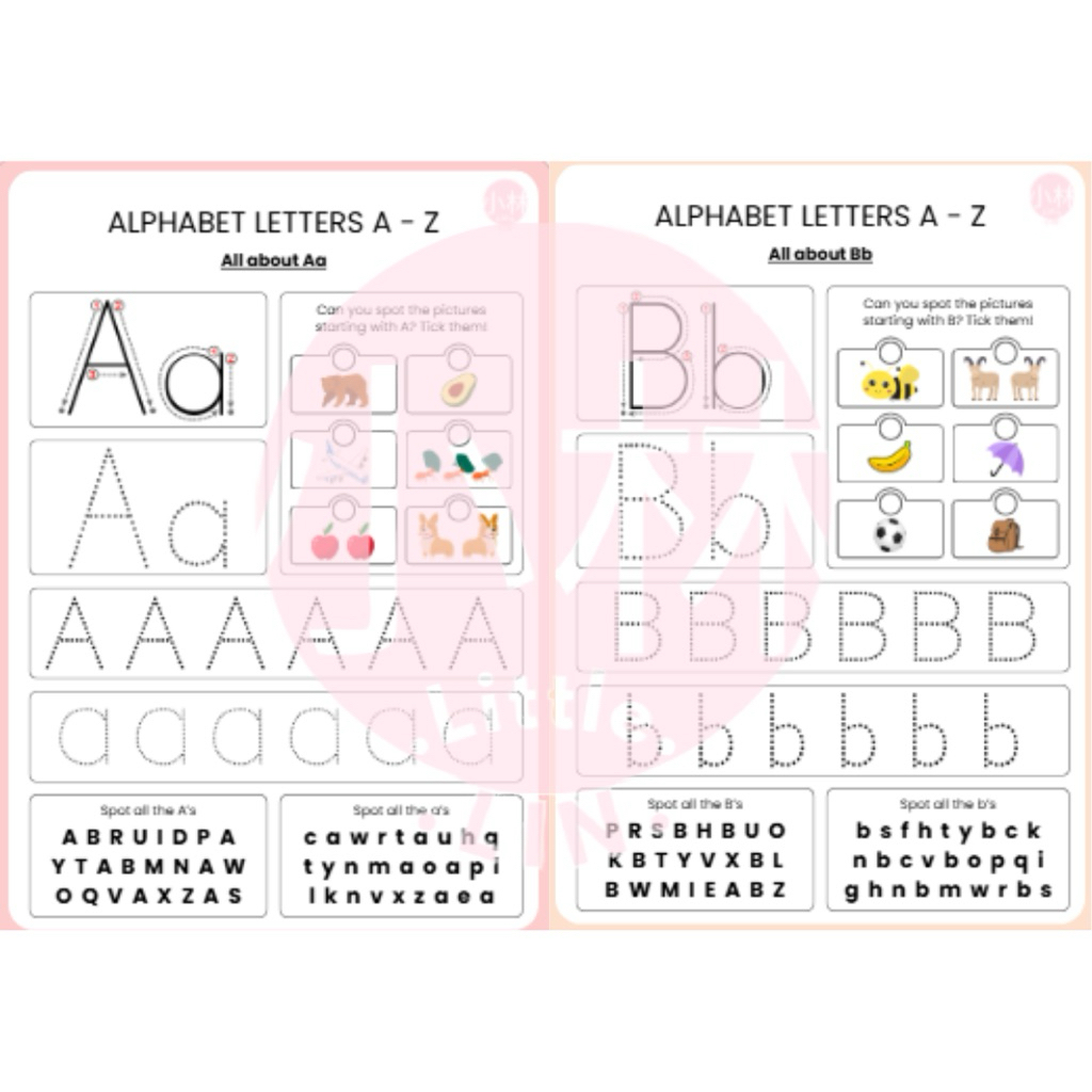 Jual Worksheet Anak PAUD TK – Huruf A-Z & Angka 1–10 | Tracing ...