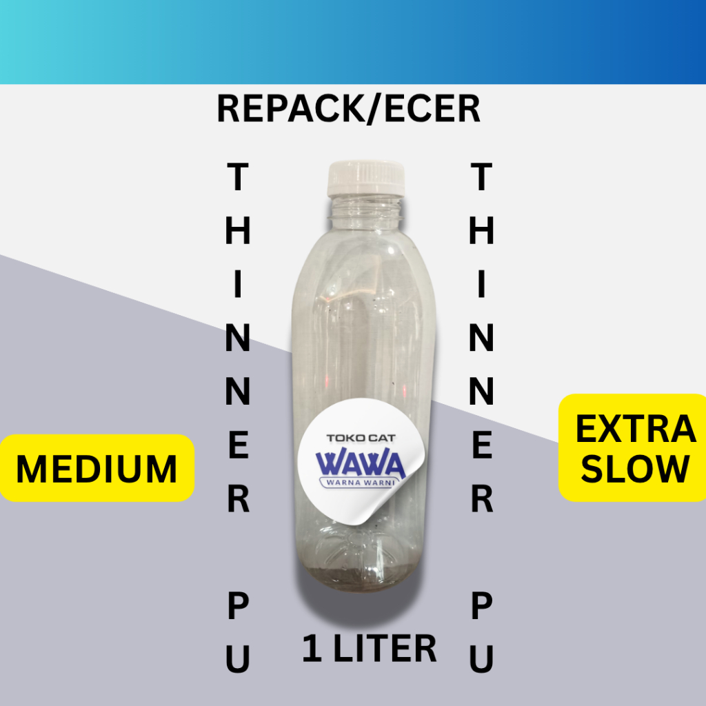 Jual thinner pu eceran literan 1liter/500ml pengencer cat pu dan pernis ...