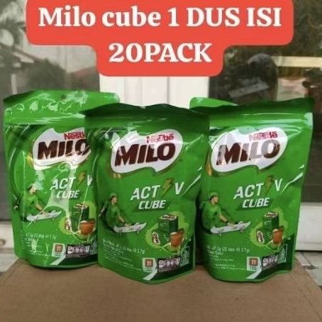 Jual Milo Activ Cube ( 1 dus isi 20 bks ) chocolate coklat ( isi 25 pcs ...