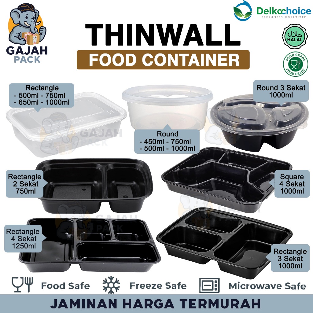 Jual THINWALL Food Container Box Catering Plastik Wadah Kotak Tempat ...