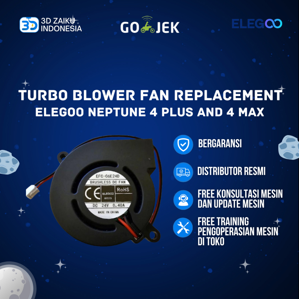 Jual Original ELEGOO Neptune 4 Plus and Neptune 4 MAX Turbo Blower Fan ...