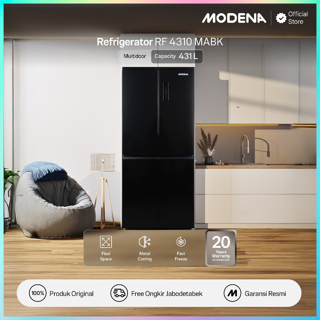 Jual MODENA Refrigerator Multi-door - RF 4310 MABK | Shopee Indonesia