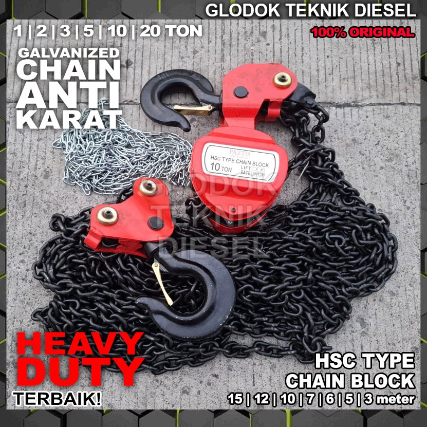 Jual Heavy Duty Chain Block Machine 10 Ton x 15 | 12 | 10 | 7 | 6 | 5 ...