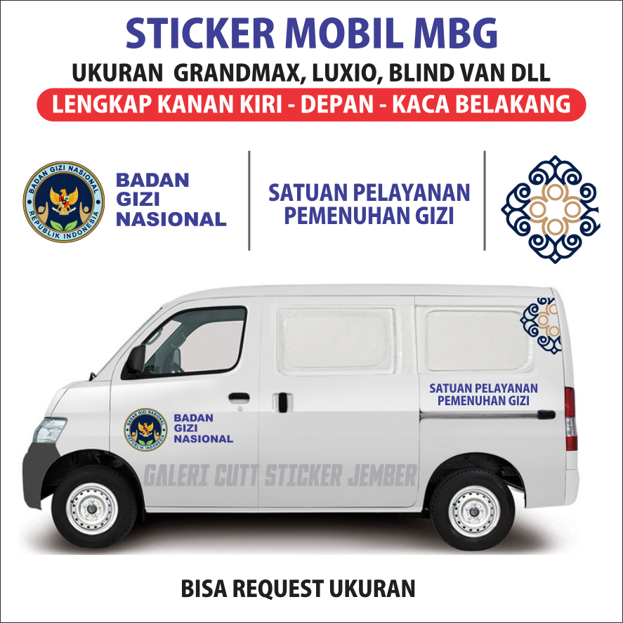 Jual STICKER MOBIL MBG BGN BADAN GIZI NASIONAL | Shopee Indonesia