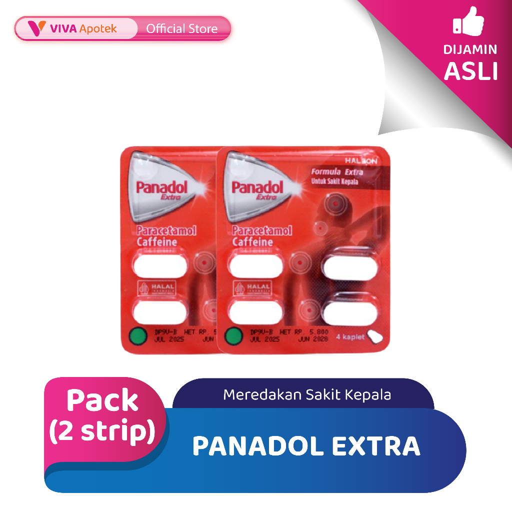 Jual Panadol Extra untuk Meredakan Sakit Kepala (Pack - 2 Strip ...