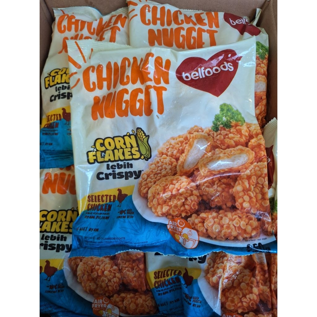 Jual Naget Belfoods Chicken Nugget Corn Flakes 450gr murah enak ...