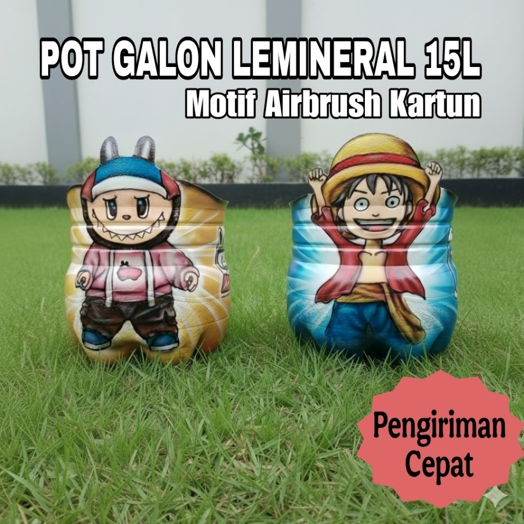 Jual Prakarya Pot Bunga Dari Galon Lemineral 15 Liter Motif Airbrush ...