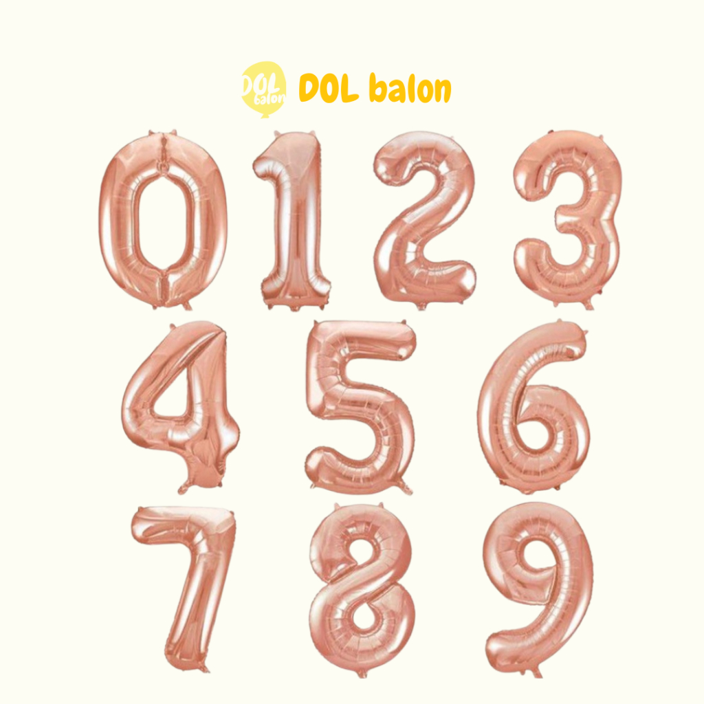 Jual BALON ANGKA / HURUF 60cm ROSE GOLD | Shopee Indonesia