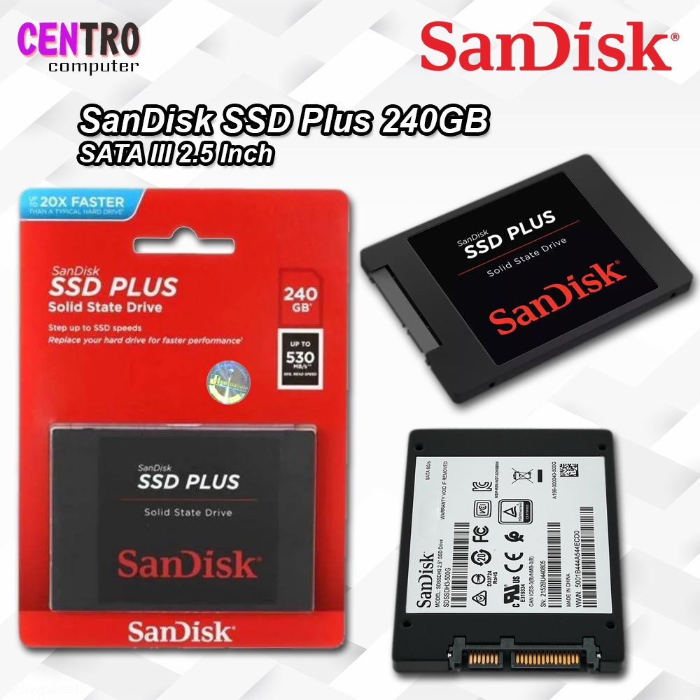 Jual SanDisk SSD Plus Solid 240GB SATA III 2.5 Inch | Shopee Indonesia