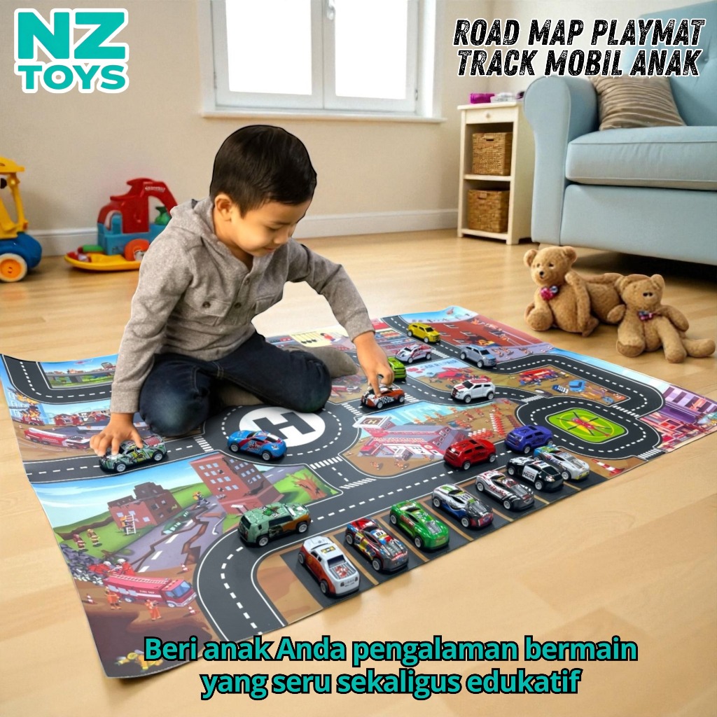 Jual Alas Peta Playmap Road Map Track Mainan Mobil Diorama Jalanan ...