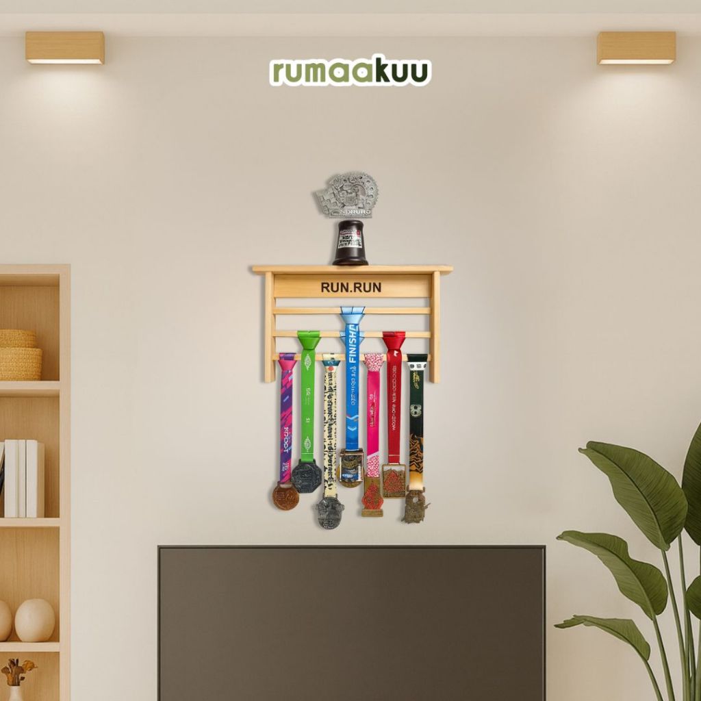 Jual Rumaakuu Gantungan Medali / Rak Medali / Medal Display Bahan Kayu ...