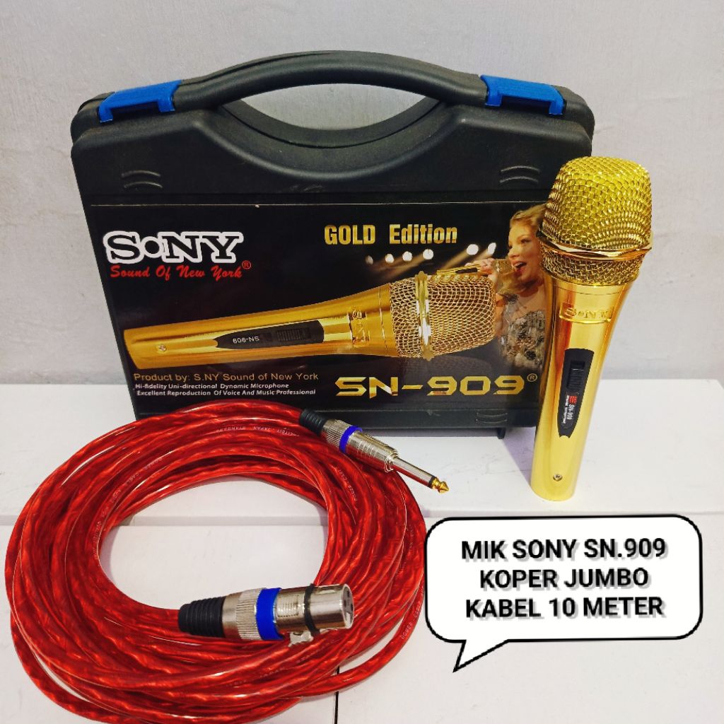 Jual MIK SONY SN.909, KOPER JUMBO, FUUL BESI,KABEL 10 METER, MIK VOCAL ...