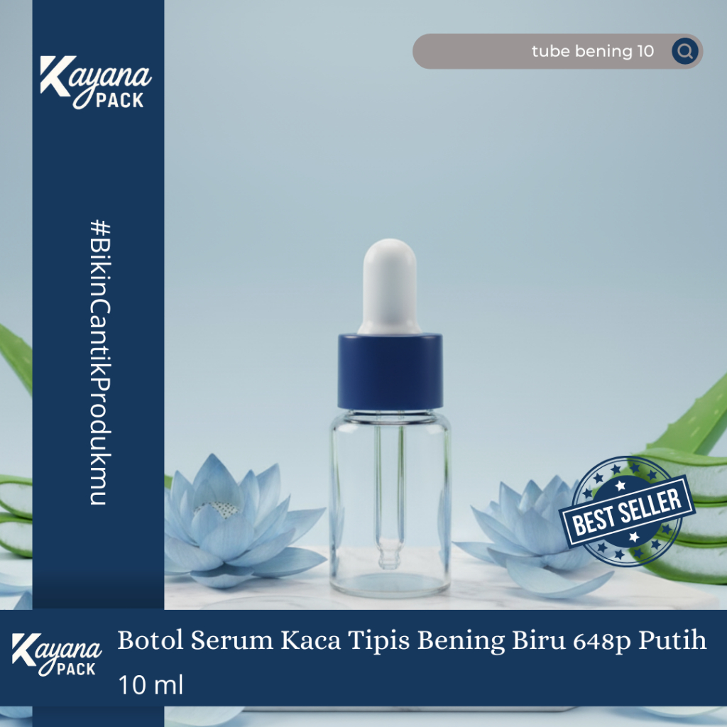 Jual BOTOL PIPET SERUM 10ML TUBE TIPIS BENING RING BIRU TUA PUTIH ...