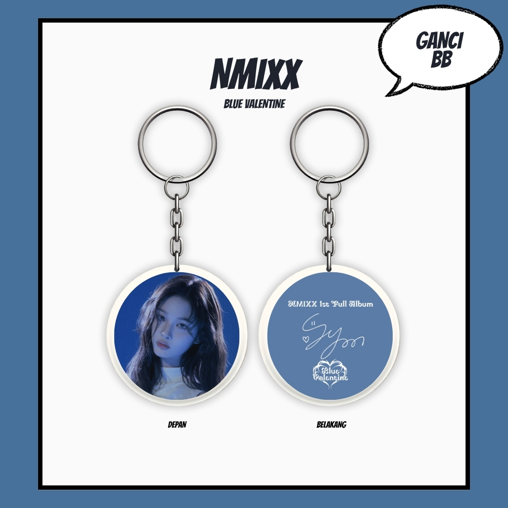 Jual HOLOGRAM KEYCHAIN NMIXX BLUE VALENTINE GANCI BOLAK BALIK GANTUNGAN ...