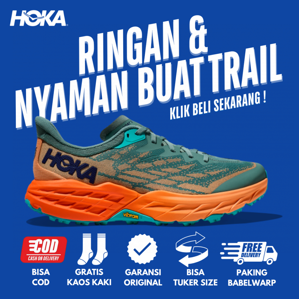 Jual Sepatu Trail Hoka Original Hoka Speedgoat 5 Mens - Mock Orange ...