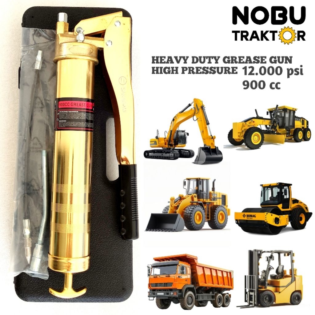 Jual HIGH PRESSURE MANUAL GREASE GUN POMPA TANGAN GEMUK 900CC at 12 ...