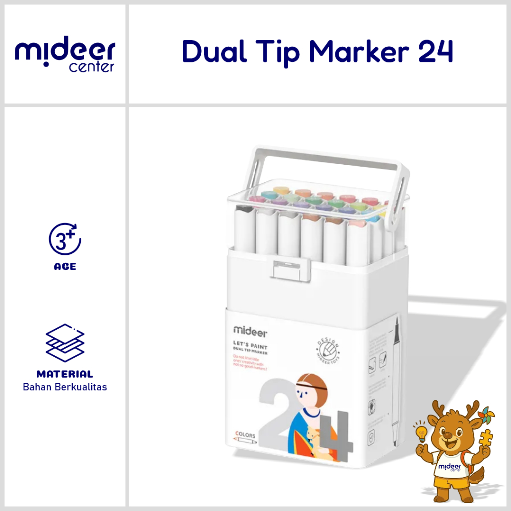 Jual Mideer DUAL TIP MARKER 24 Colors Spidol Mewarnai Menggambar Anak ...