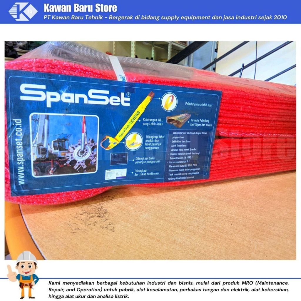 Jual Tali Pengangkat Beban SpanSet Webbing Sling 2Ply B5000-8Mtr ...