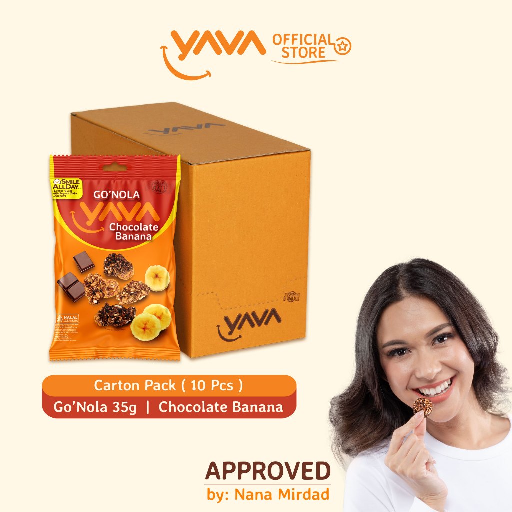 Jual YAVA Carton Pack Go'Nola Chocolate Banana ( 10 x 35g ) | Shopee ...