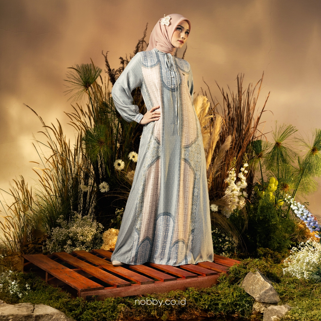 Jual Nobby Hanoe Dress Gamis Lengan Panjang Wanita Bahan Satin Soft ...