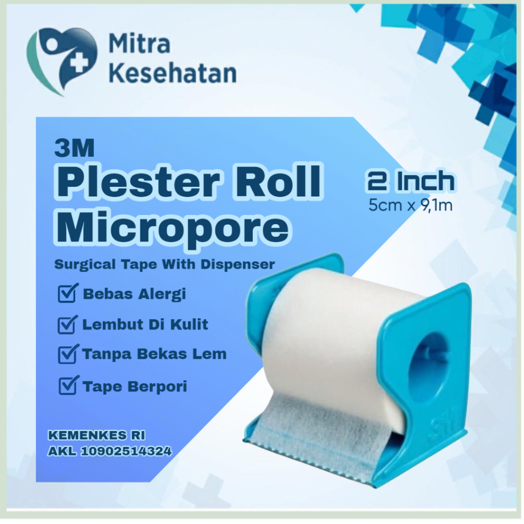 Jual Micropore 3M Plester Roll Putih 2 Inch / 5cm x 9,1m Plester Luka 1 ...