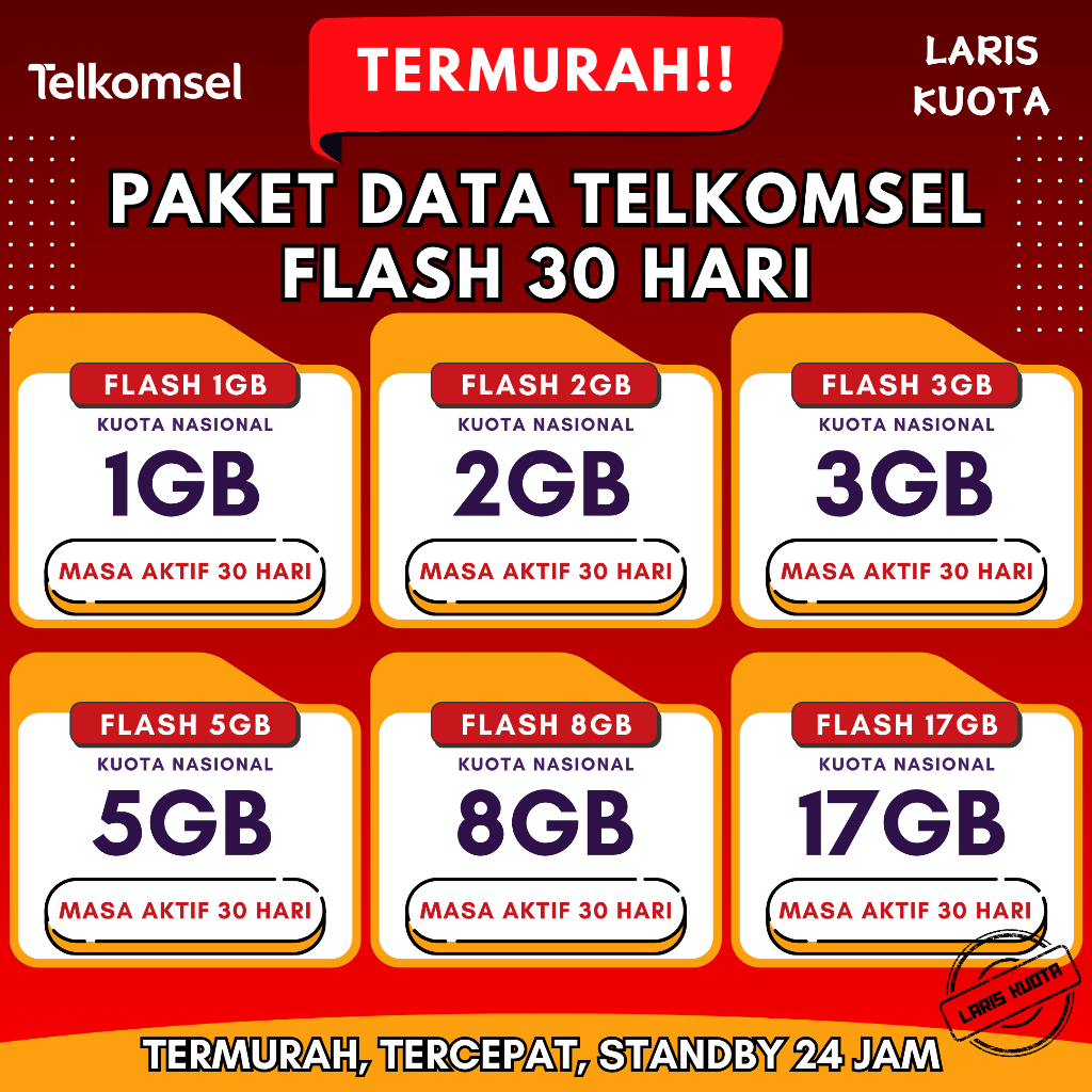 Jual Paket Data Kuota Telkomsel Flash 30 Hari All Zona – Bisa untuk ...