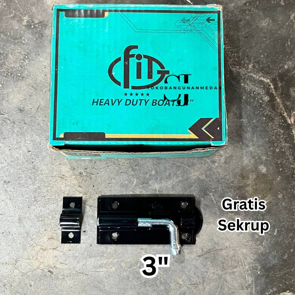 Jual Gerendel Bulat HITAM Tebal Double Plat Besi Tebal 3 INCH - Grendel ...