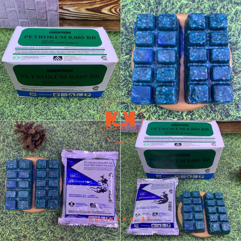 Jual RACUN TIKUS PETROKUM 0,005 BB AMPUH BASMI TIKUS ANTI BAU 100 GR ...