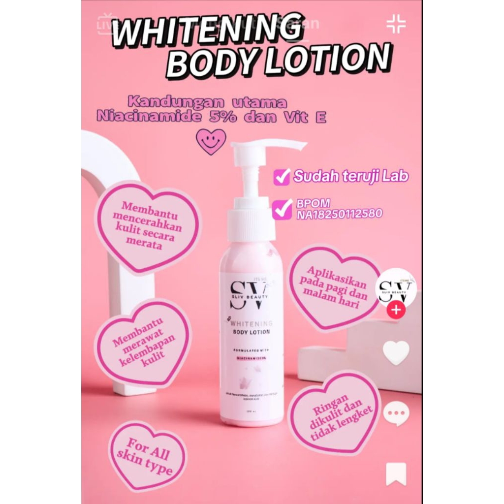 Jual WHITENING BODY LOTION by SLIV BEAUTY (BPOM dan Ujilab SIG ...