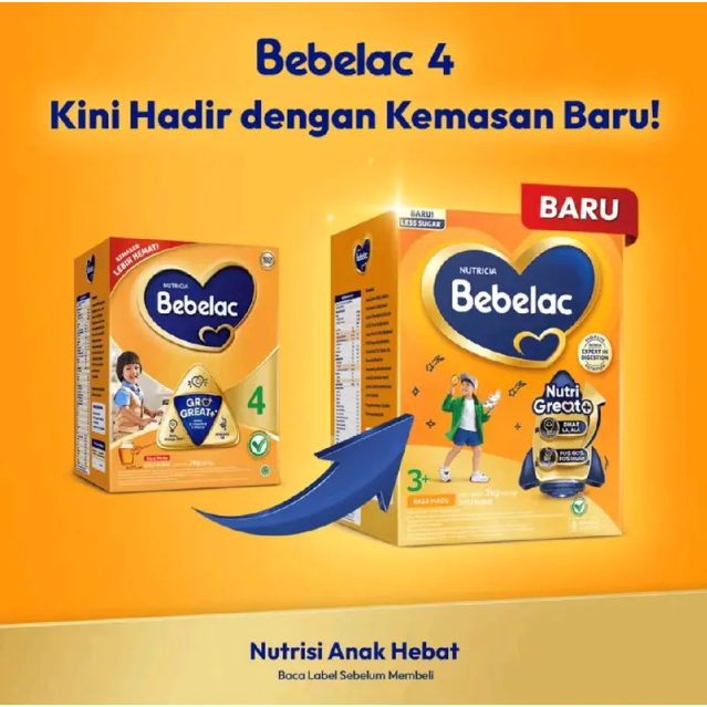 Jual Bebelac 3 / 1+ Vanila 1000 gr dan Susu Bebelac 4 / 3+ Madu 1000 ...