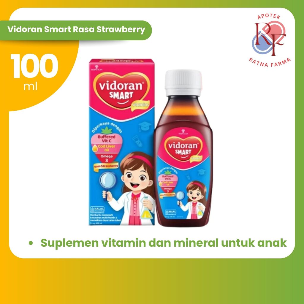 Jual Vidoran Smart Rasa Strawberry Sirup 100 ml - Vitamin Anak | Shopee ...