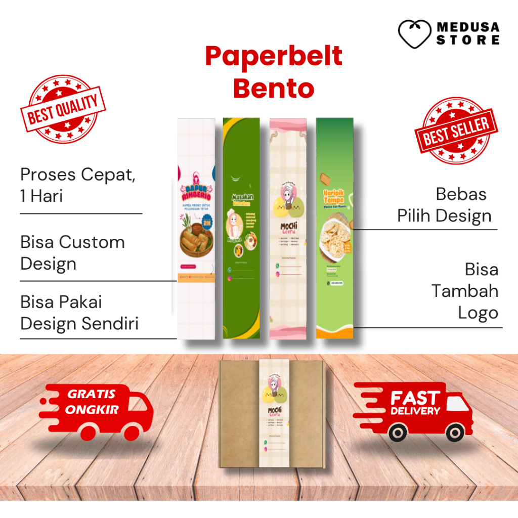 Jual Paper Belt Souvenir Hampers Promosi / Paperbelt Bento Kotak ...