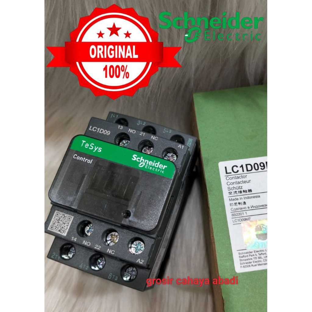 Jual contactor/kontaktor schneider 9a lc1d09f7 3phase 110v/kontaktor ...