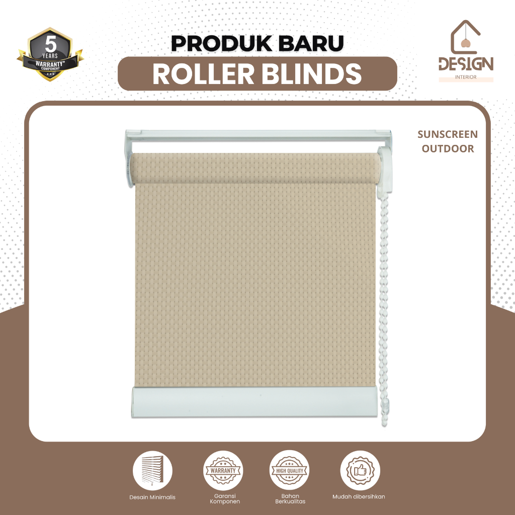 Jual DESIGN INTERIOR - Roller Blinds Indoor / Outdoor Sunscreen Solar ...