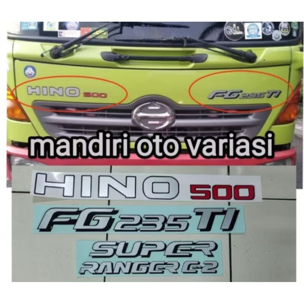 Jual Stiker mobi truckl Hino 500 FG235TI sticker logo tempel bagian ...