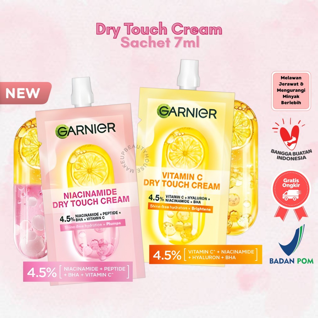 Jual GARNIER Dry Touch Cream Sachet - Vitamin C & Niacinamide - Lembap ...