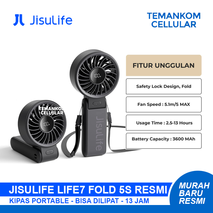 Jual Kipas Angin JISULIFE HANDFAN LIFE7 FOLD 5S 3600mAh high speed mini ...