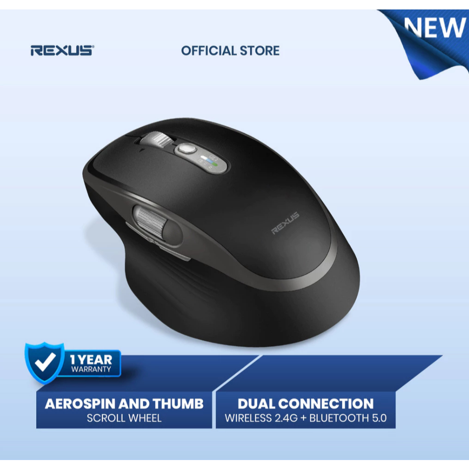 Jual Rexus Flow QZ20 Mouse Office Wireless Ergonomic Silent Click ...