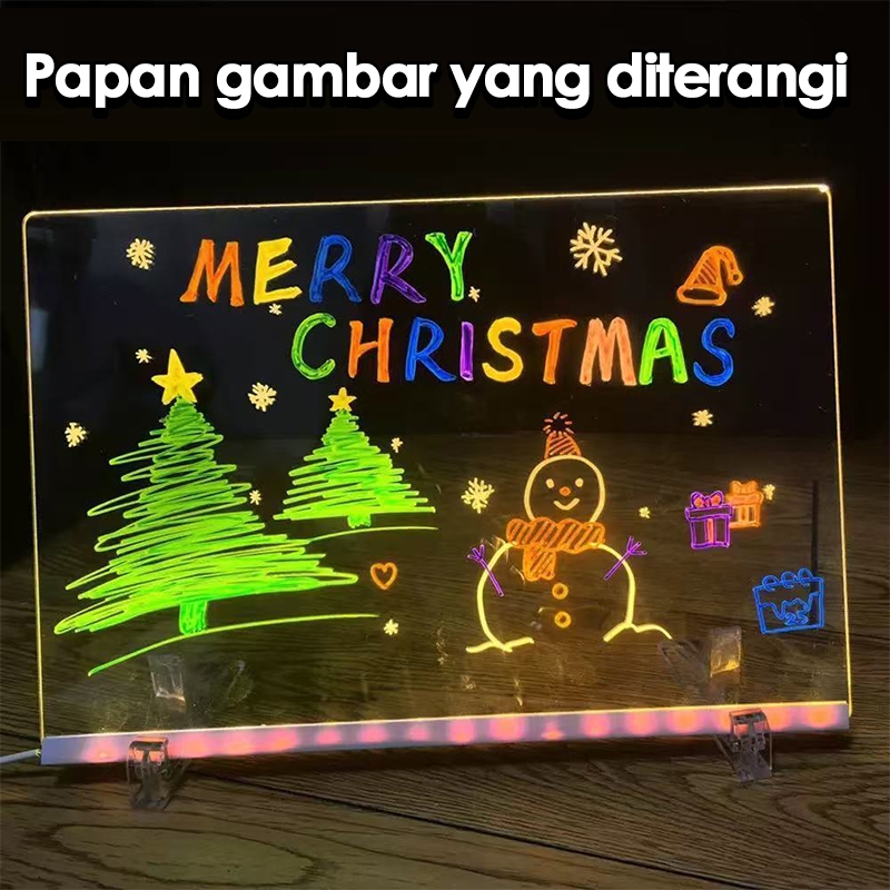 Jual Acrylic Note Board LED / Papan Tulis Acrylic Led / Transparan ...