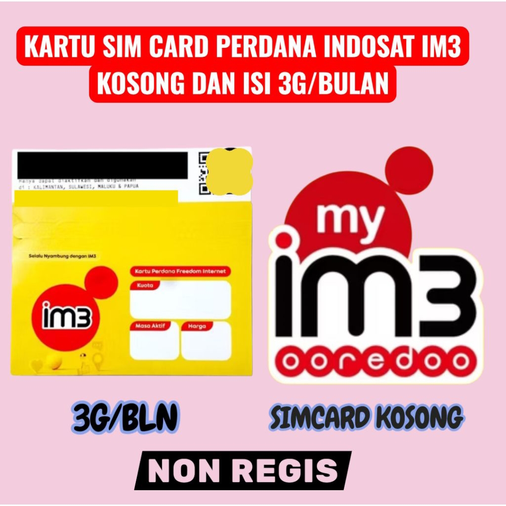 Jual Kartu Perdana Indosat IM3 3G/Bln dan Simcard Kosongan | Shopee ...