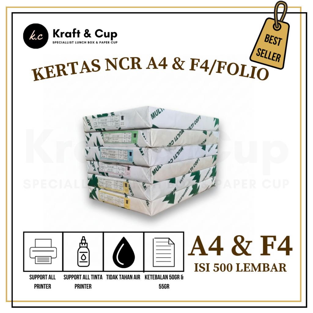 Jual (500 LBR) Kertas Nota NCR A4 & F4 Kertas NCR A4 & F4 | Shopee ...