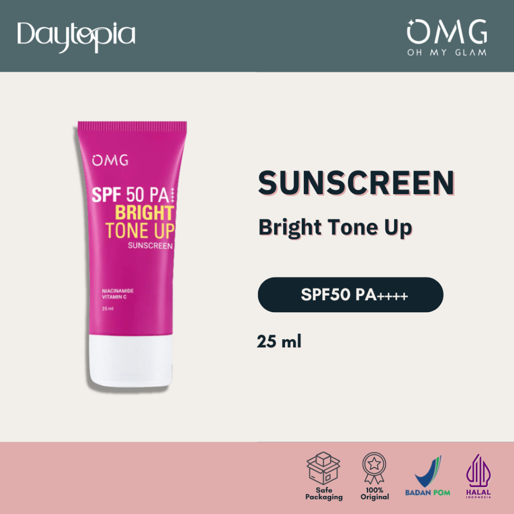 Jual ⭐ DAYTOPIA ⭐ - OMG SPF 50 PA ++++ Bright Tone Up Sunscreen 25ml ...