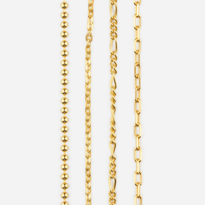 Jual Jewel and Tale - Necklace Classic Figaro Clip Ball Snake Rolo ...