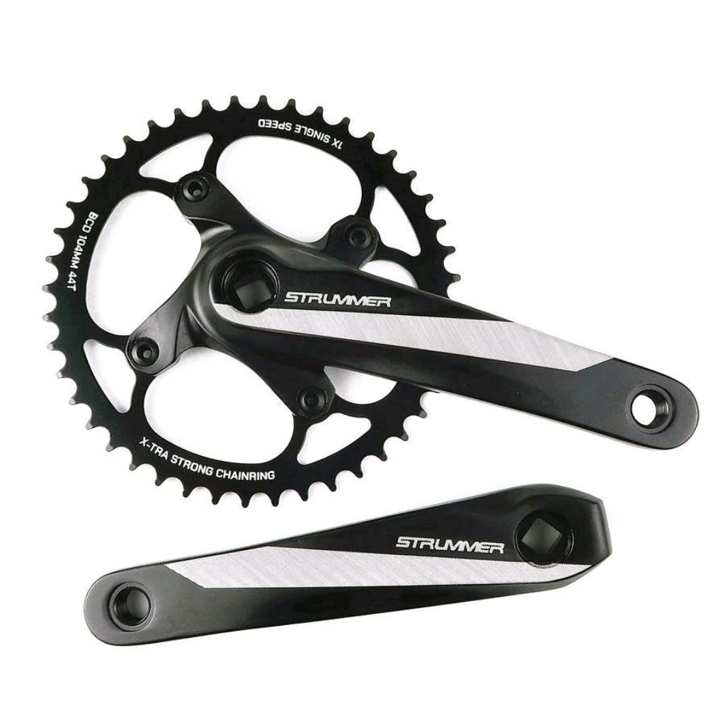Jual Crank Single Strummer CW7 44T BCD 104 Arm 170 Hitam Crankset BMX ...