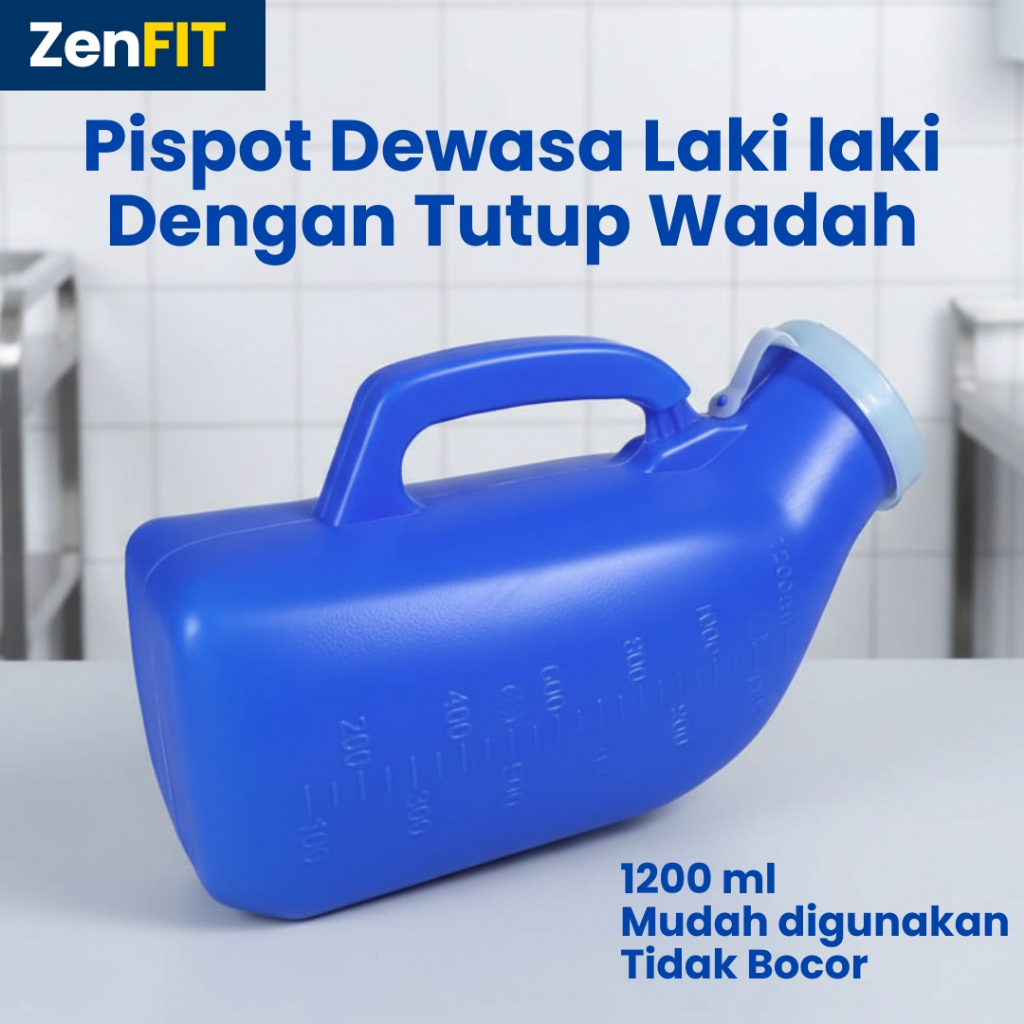Jual Pispot Dewasa Laki laki Dengan Tutup Wadah 1.2 Liter Plastik ...