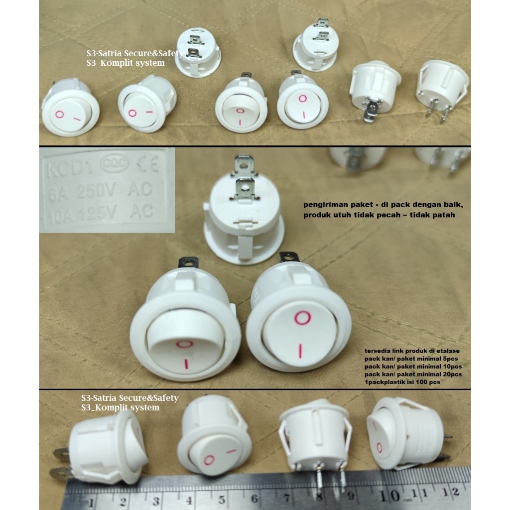 Jual putih tombol IO on off 2kaki 2Pin Saklar Switch Bulat On Off 2 Pin ...